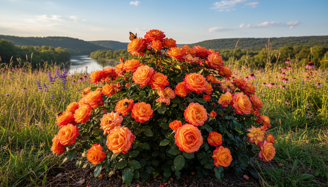 Orange Yellow Shrub Roses (Rosa Kolorscape® Korcracfir' Pp30509 ...